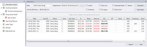 Time and Attendance Module