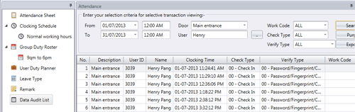 Time and Attendance Module